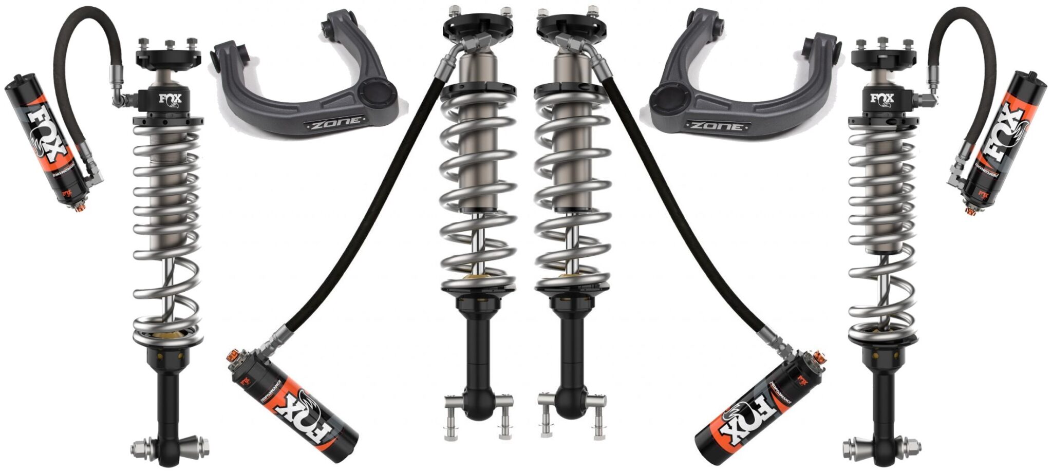 FOX Performance Elite 2.5 Body 2-3" Front, Rear Lift Coilovers with ...